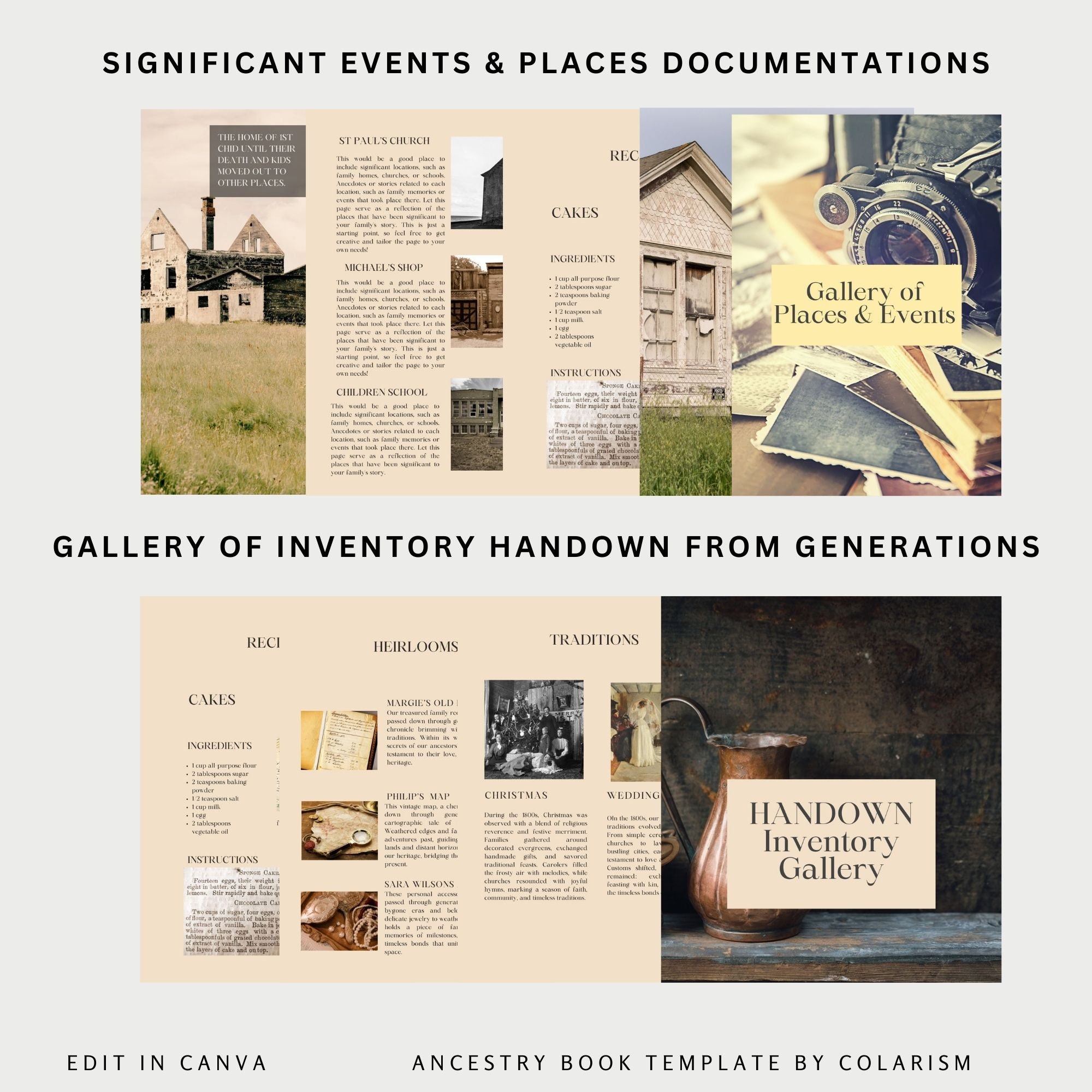 Family Ancestry Editable Book Template Family History Record Book ...