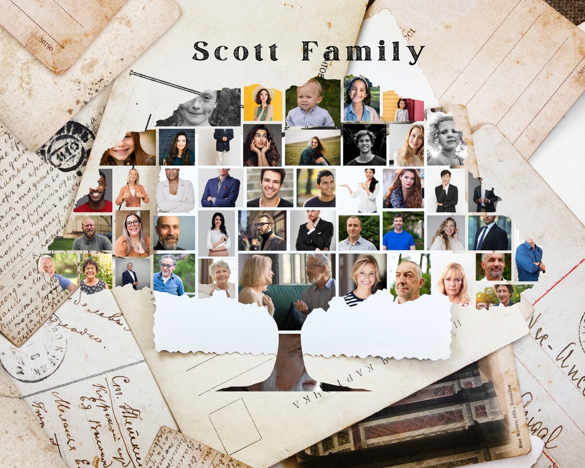 Family Tree Collage Family Tree Builder With Photos Template - Etsy