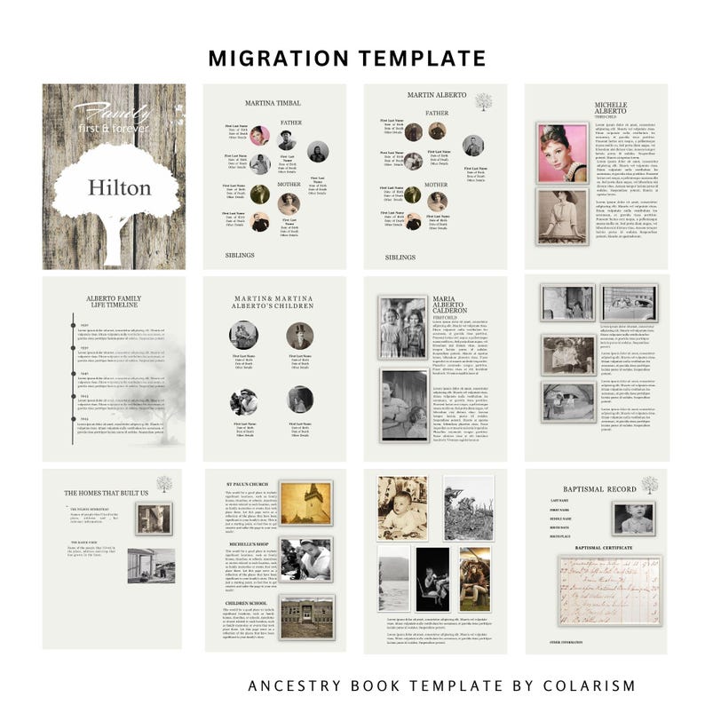Family History Book Template via Microsoft Word Template. Genealogy ...