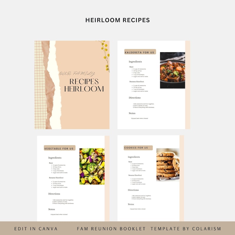 Family Reunion Booklet Template Canva Edit Family Reunion Program ...