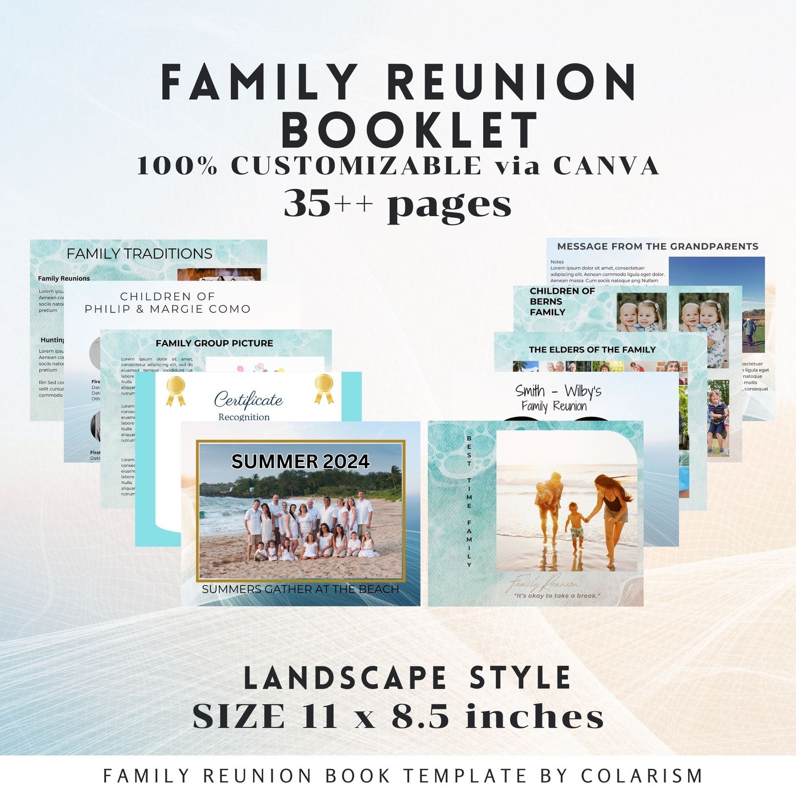 Family Reunion Booklet Template Canva Edit Family Reunion Program ...