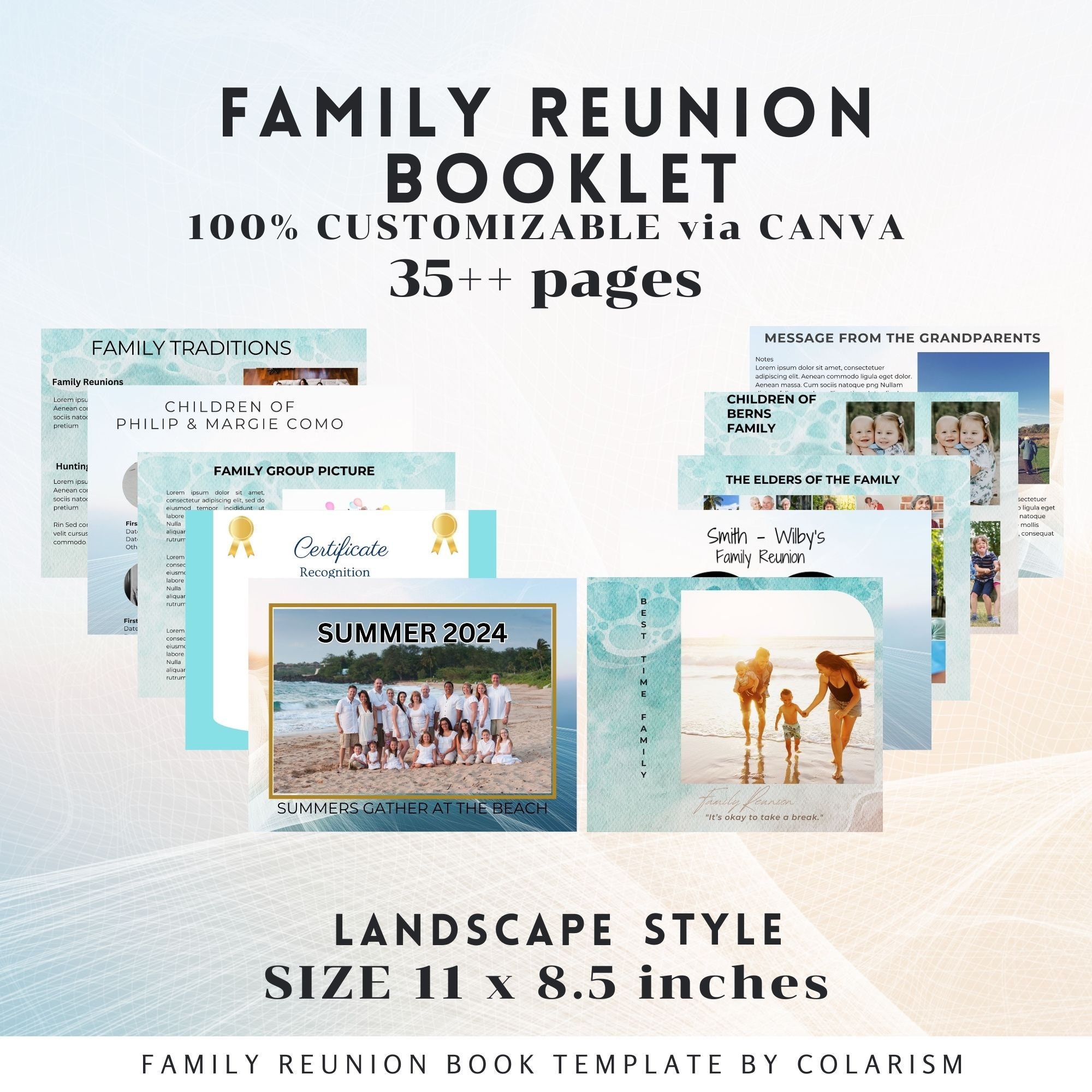 Family Reunion Booklet Template Canva Edit Family Reunion Program ...