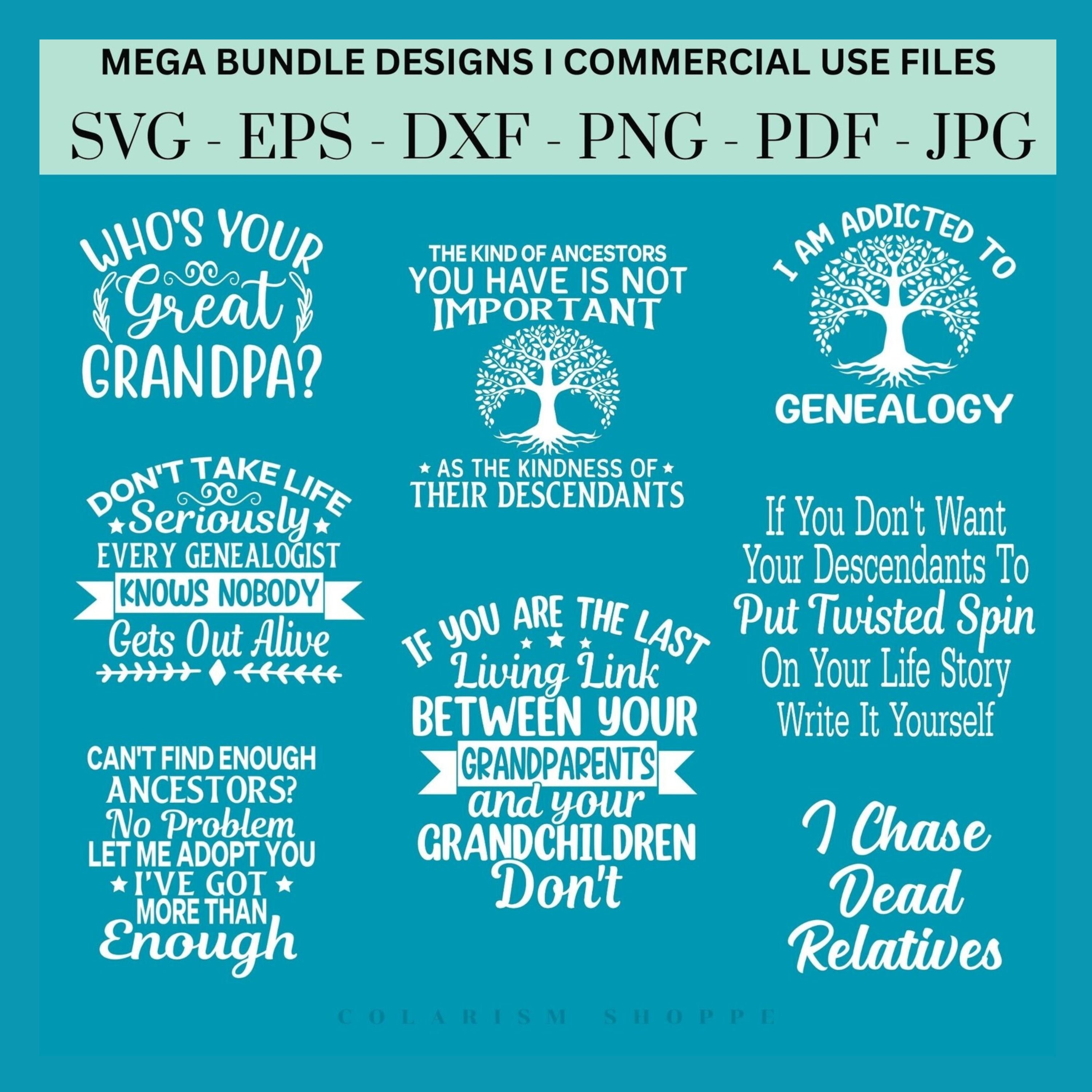 Genealogy Quotes SVG Genealogist SVG Genealogy PNG Cricut Silhouette ...