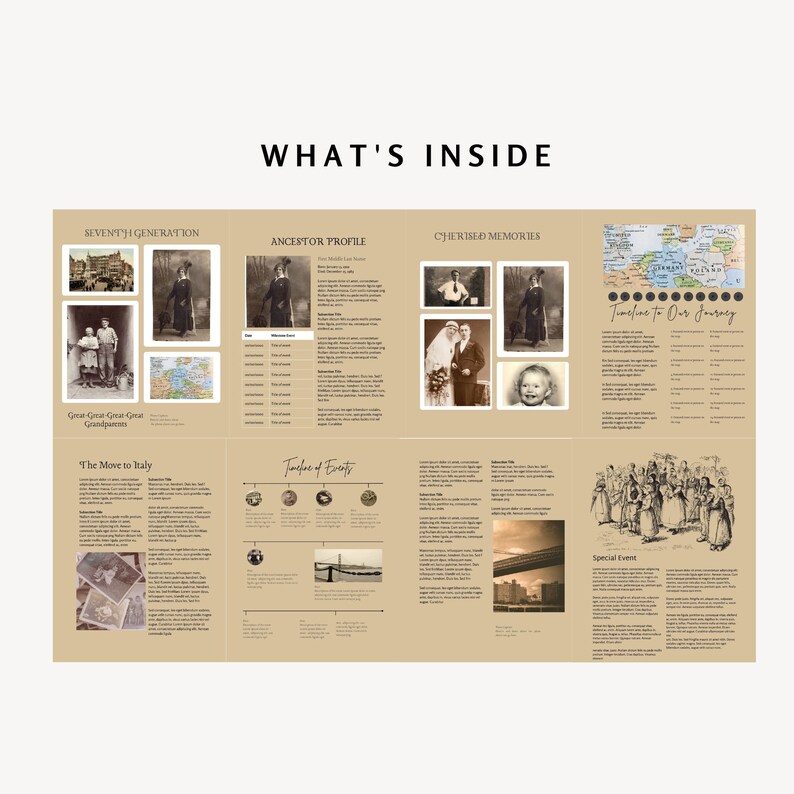 7 Generation Editable Family History Book Template Ancestry Book ...