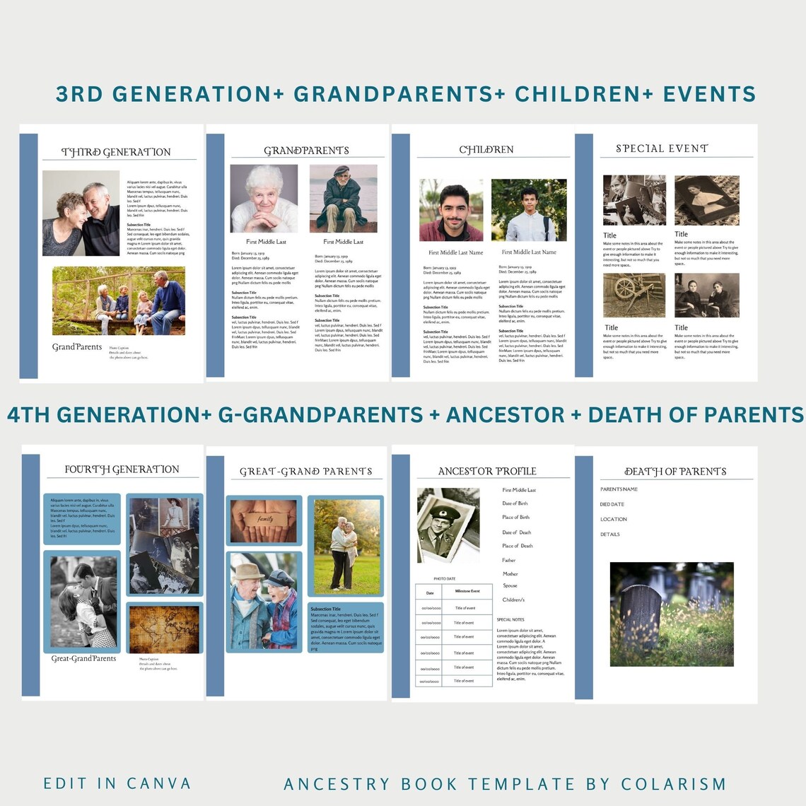 Personalized Ancestry Book Template Family History Book Genealogy ...