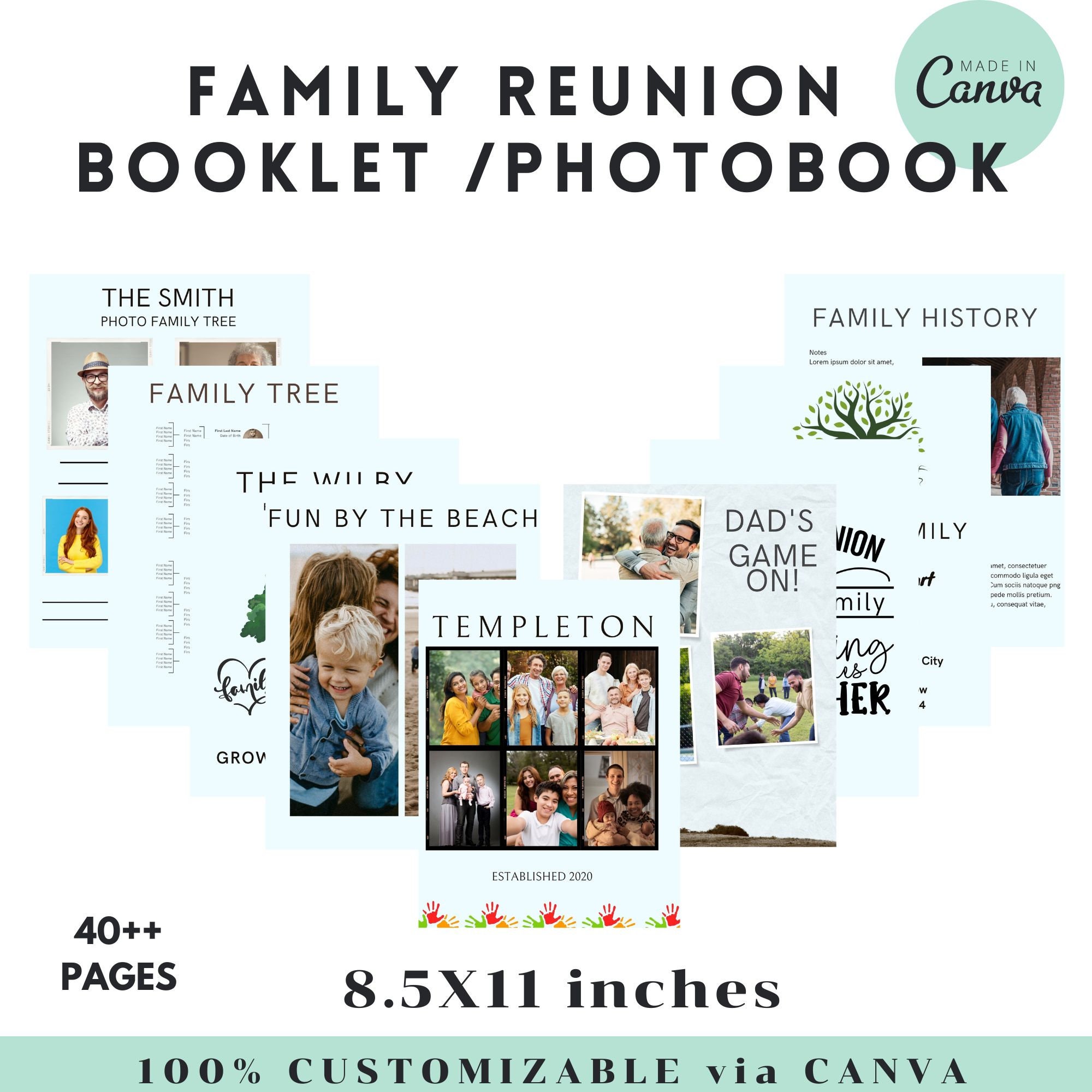 Family Reunion Booklet Template Family Reunion Memories Record Book DIY ...