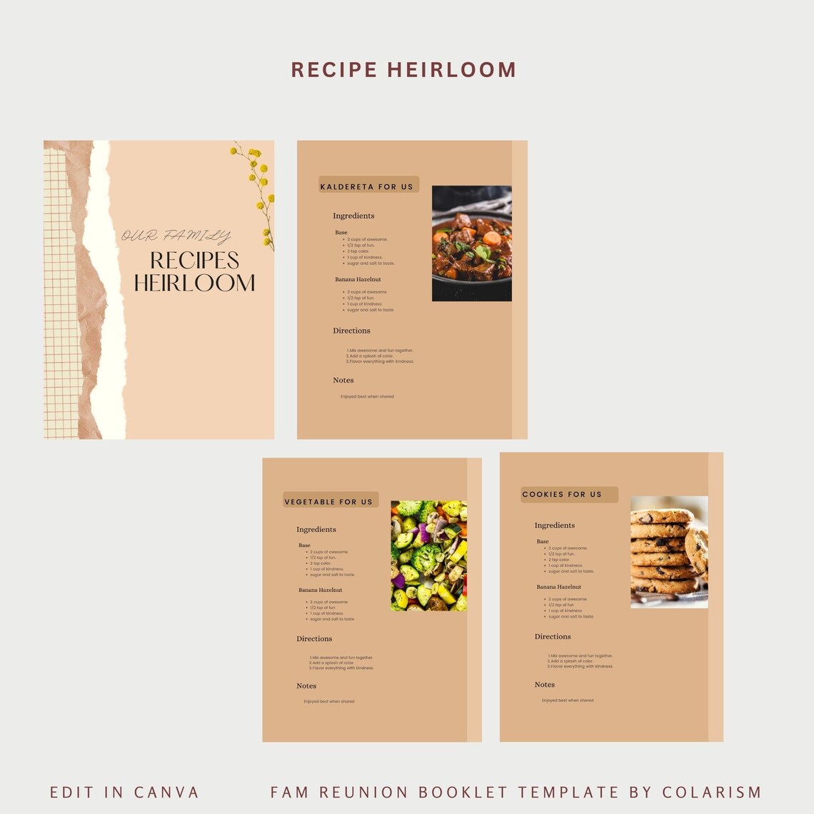 Family Reunion Registration Booklet Template Family Reunion Booklet ...