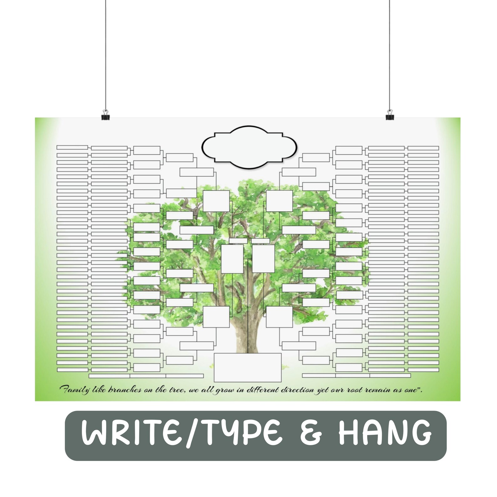 8 Generation Family Tree PDF File Template Printable Family Tree Do-it ...