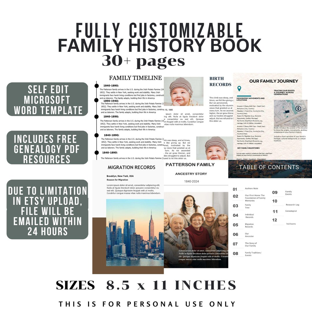 Microsoft Word Family Ancestry Book Profile Family History Book ...