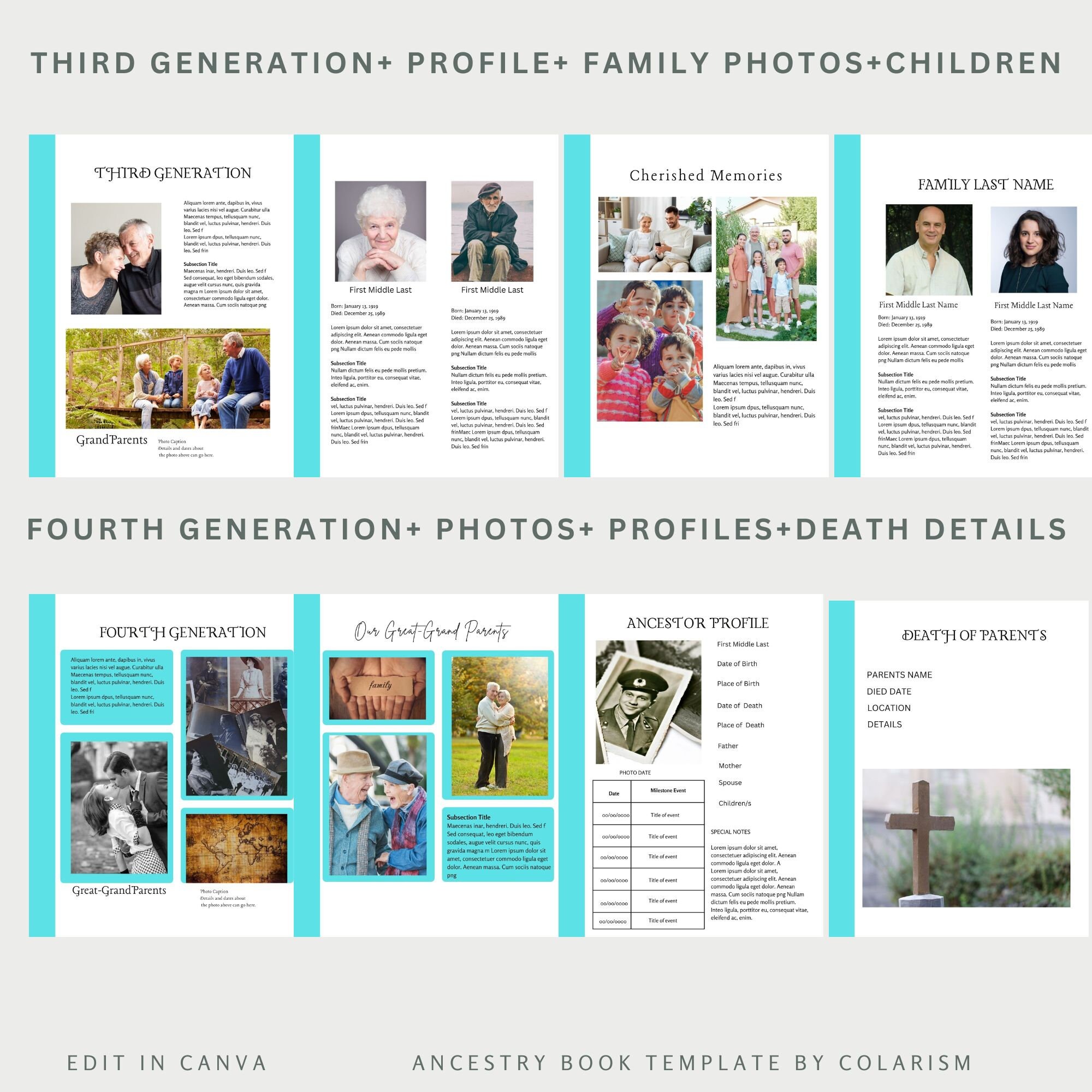 Family Generation History Book Ancestry Lineage Book Design History ...