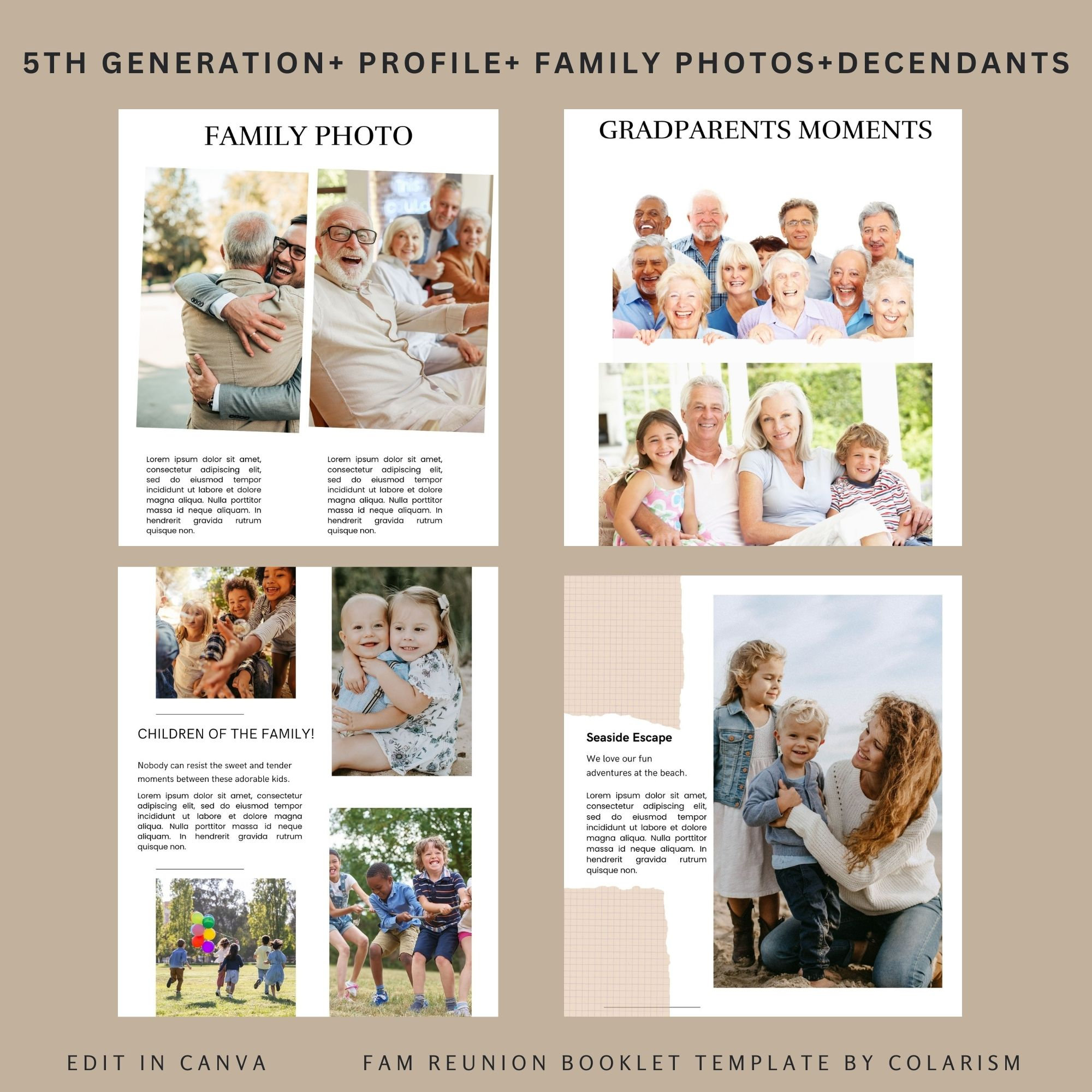 Family Reunion Booklet Template Canva Edit Family Reunion Program ...