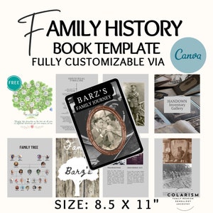 Family Ancestry Editable Book Template Family History Record Book ...