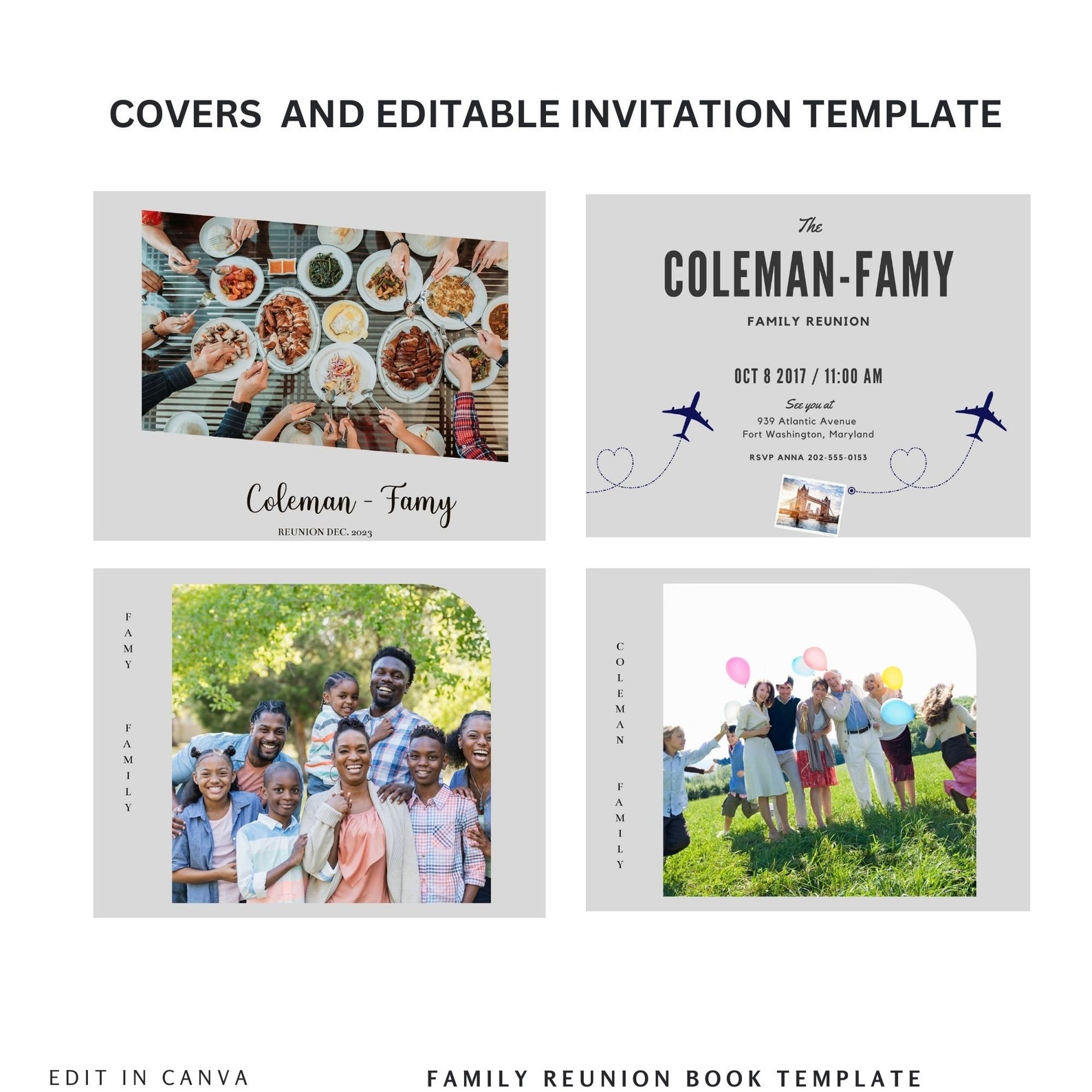 Editable Family Reunion Book Family Reunion Sign in Sheet Family ...