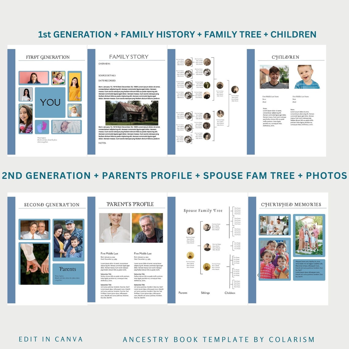 Personalized Ancestry Book Template Family History Book Genealogy ...
