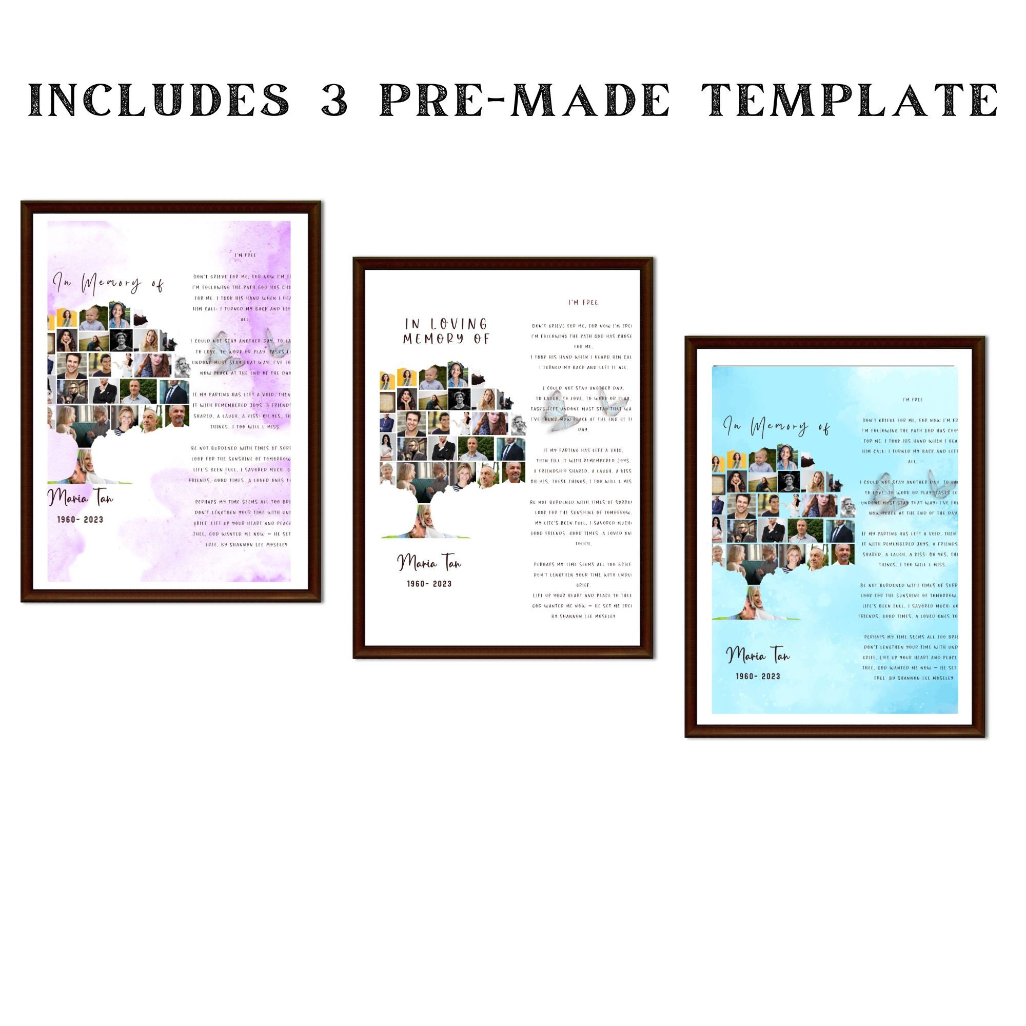 Editable Family Loss Memorial Gift Memorial Keepsake for Loss of Loved ...