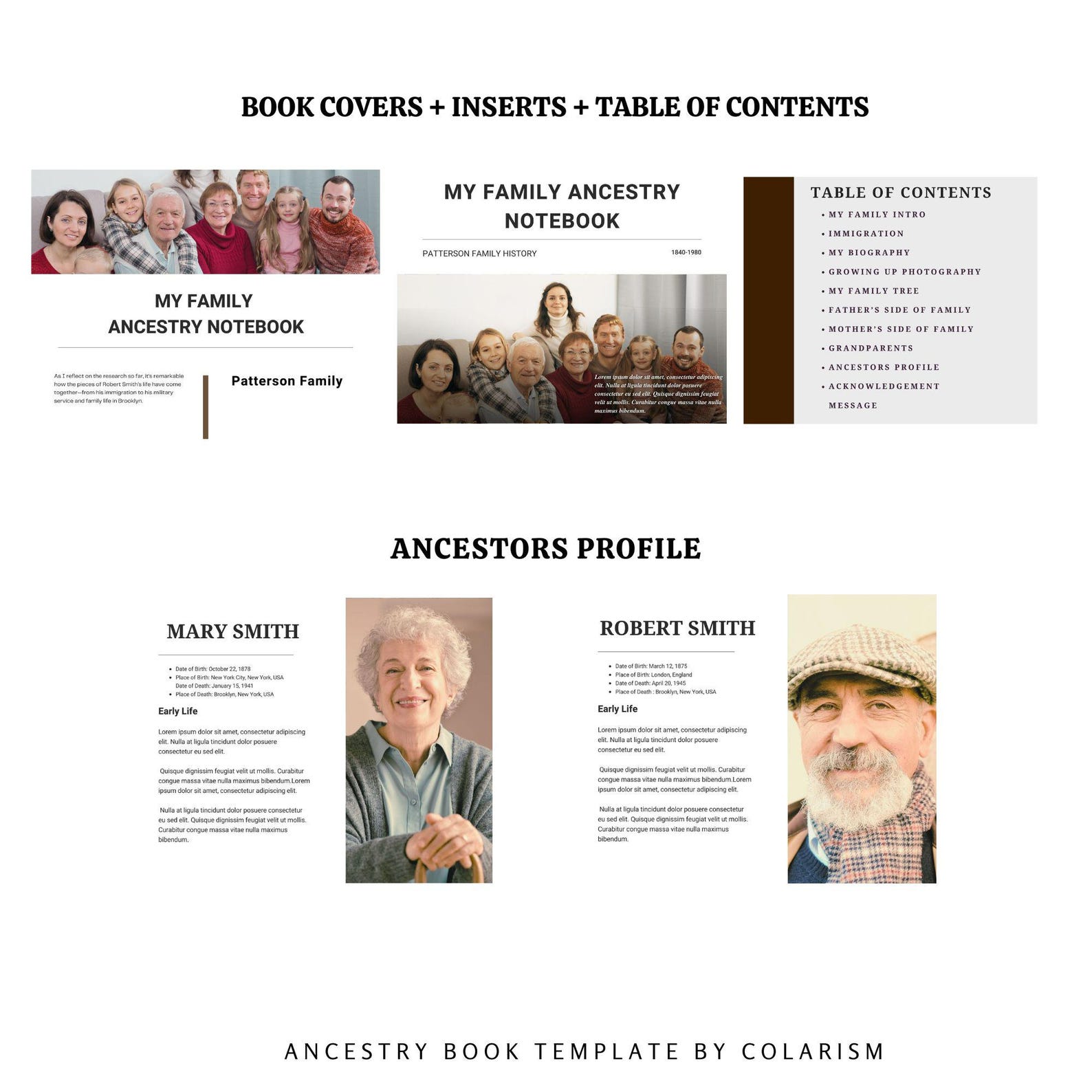 Personalized Ancestry Book Template Family History Book Genealogy ...