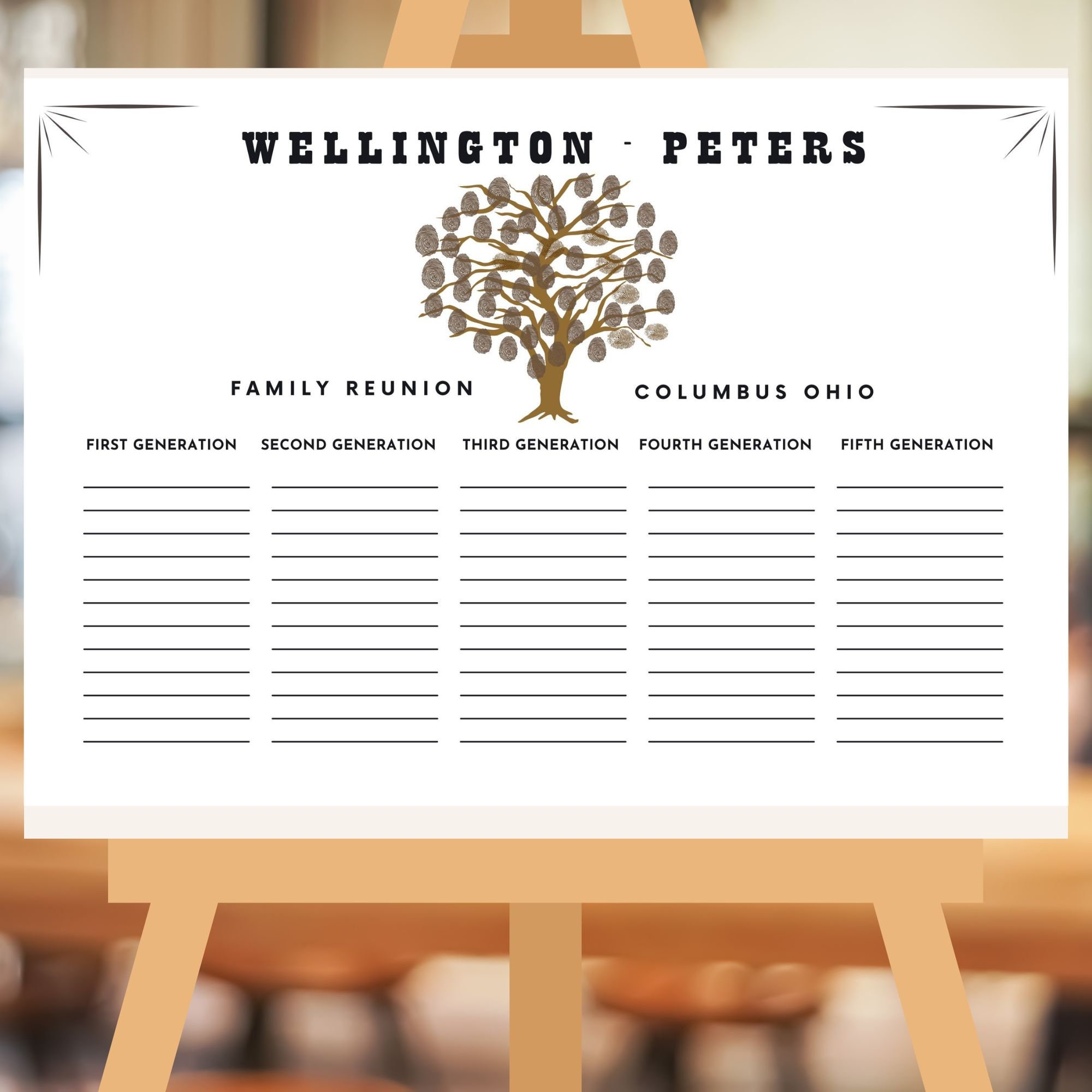 Custom Family Reunion Guest Sign in Sheets Digital Download Reunion ...
