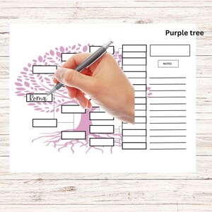 5 Generation PDF Family Tree Template, Printable Instant Download ...