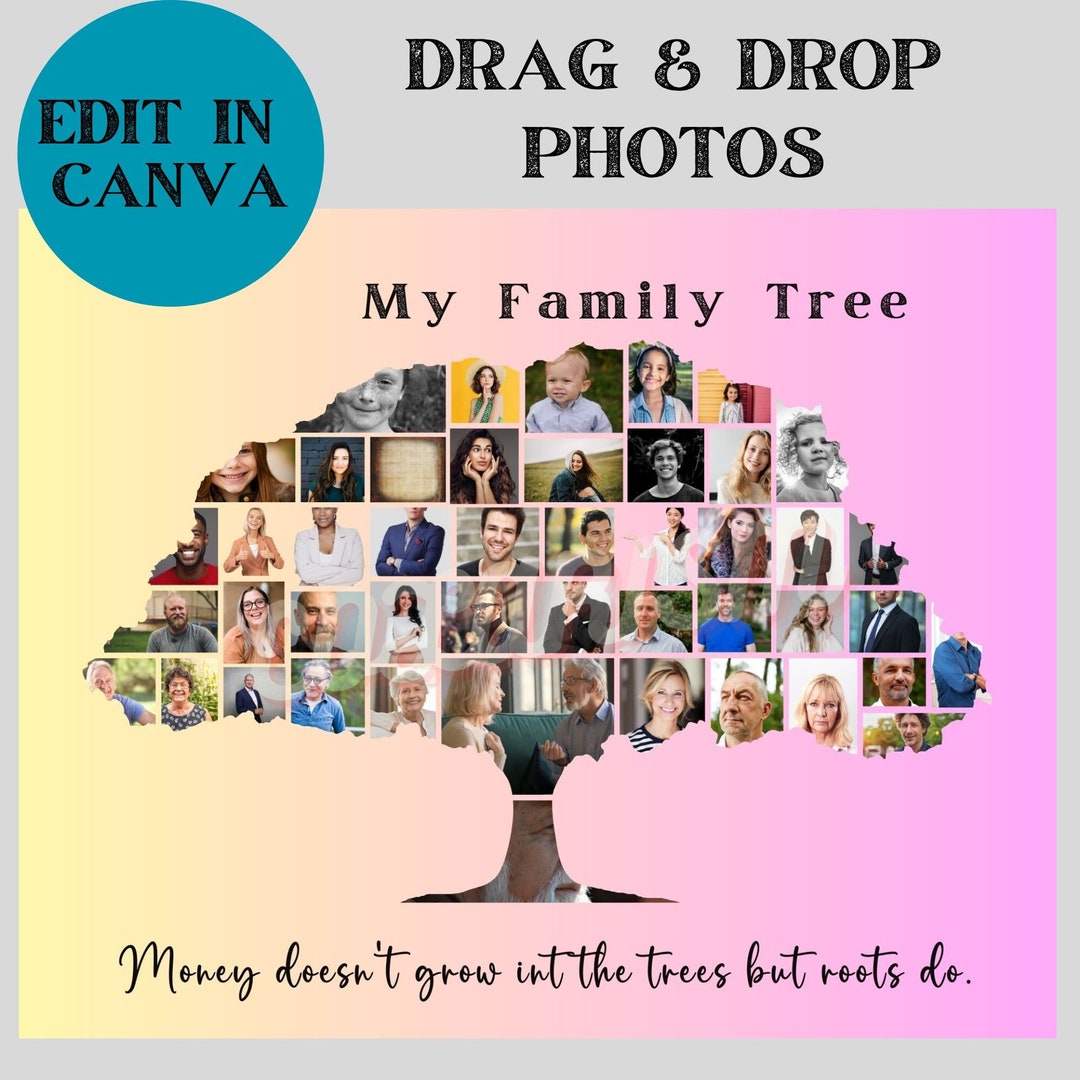 Family Tree Collage Family Tree Builder With Photos Template - Etsy