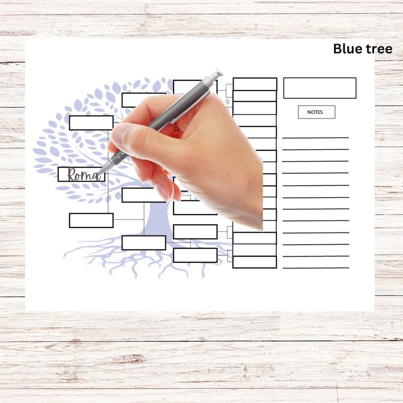 5 Generation PDF Family Tree Template, Printable Instant Download ...