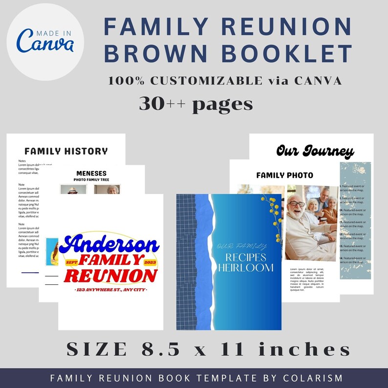 Editable Family Reunion Book Family History Book Family - Etsy