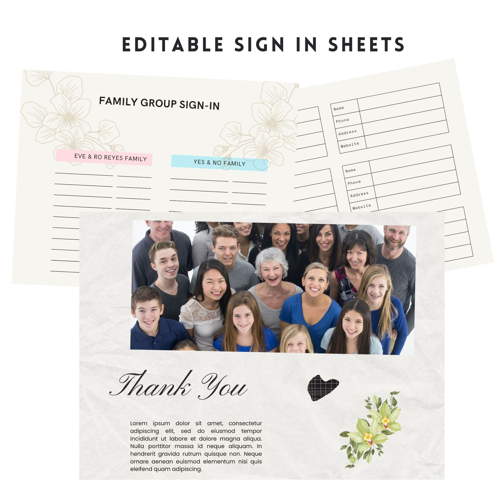 Family Reunion Booklet Template Family Reunion Memories Record Book DIY ...