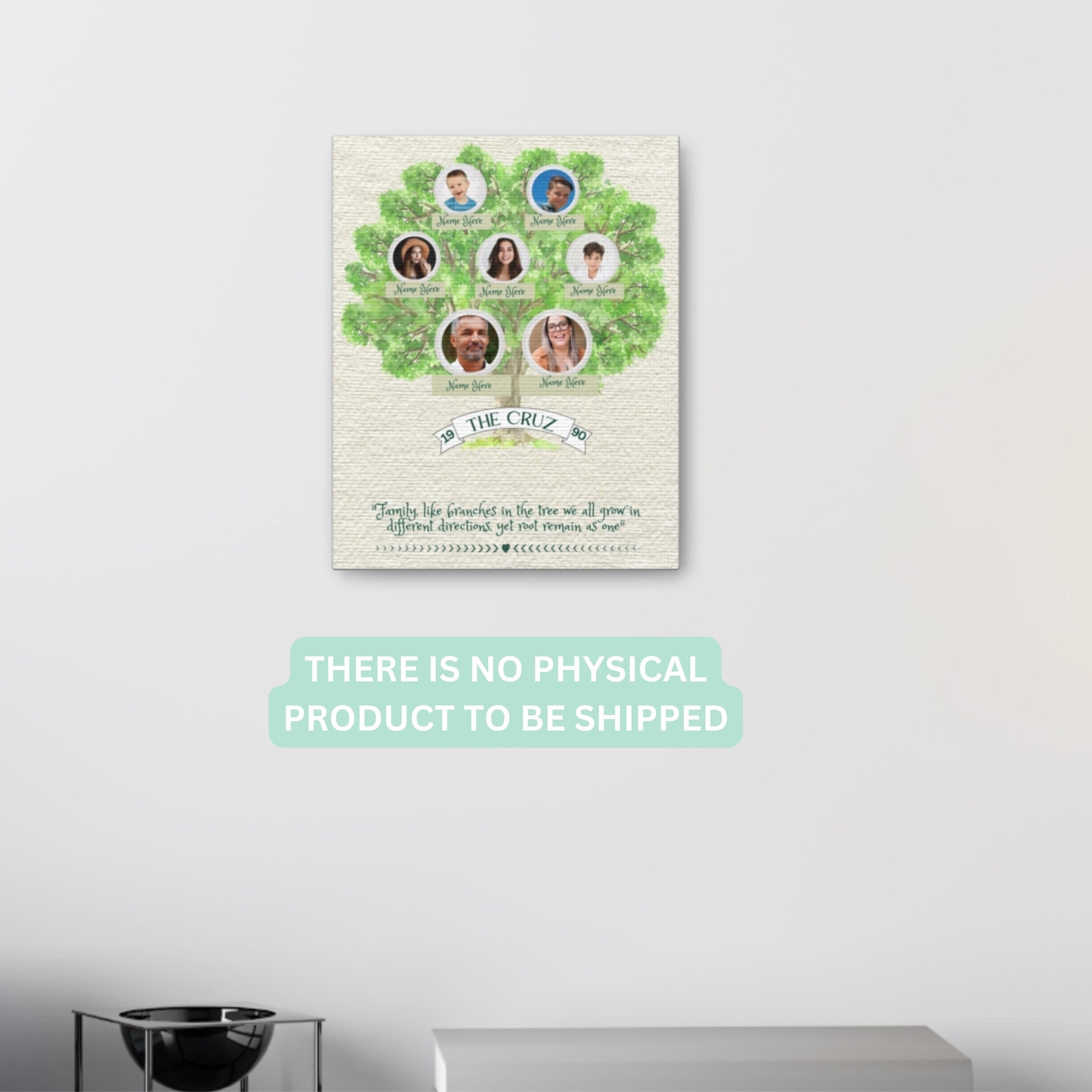 Editable Family Tree Template Christmas Present Personalized Family ...