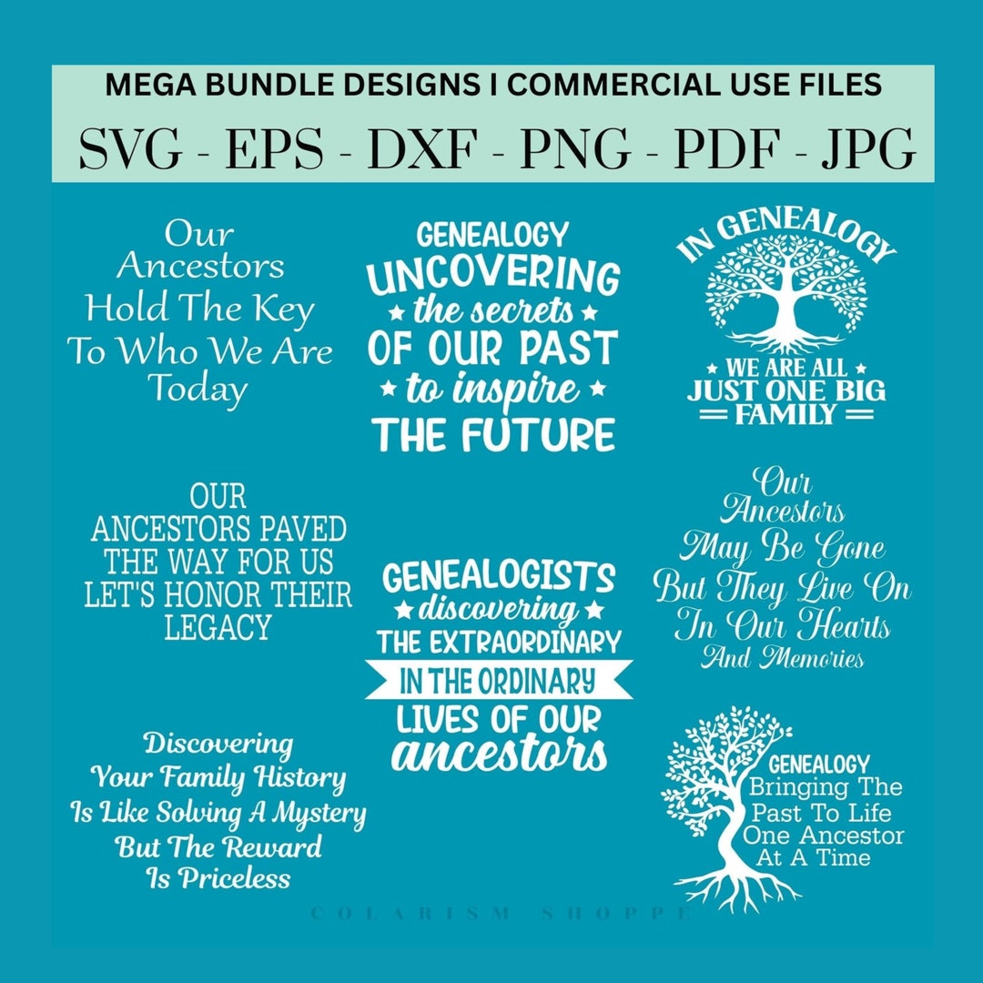 Genealogy Quotes SVG Genealogist SVG Genealogy PNG Cricut Silhouette ...