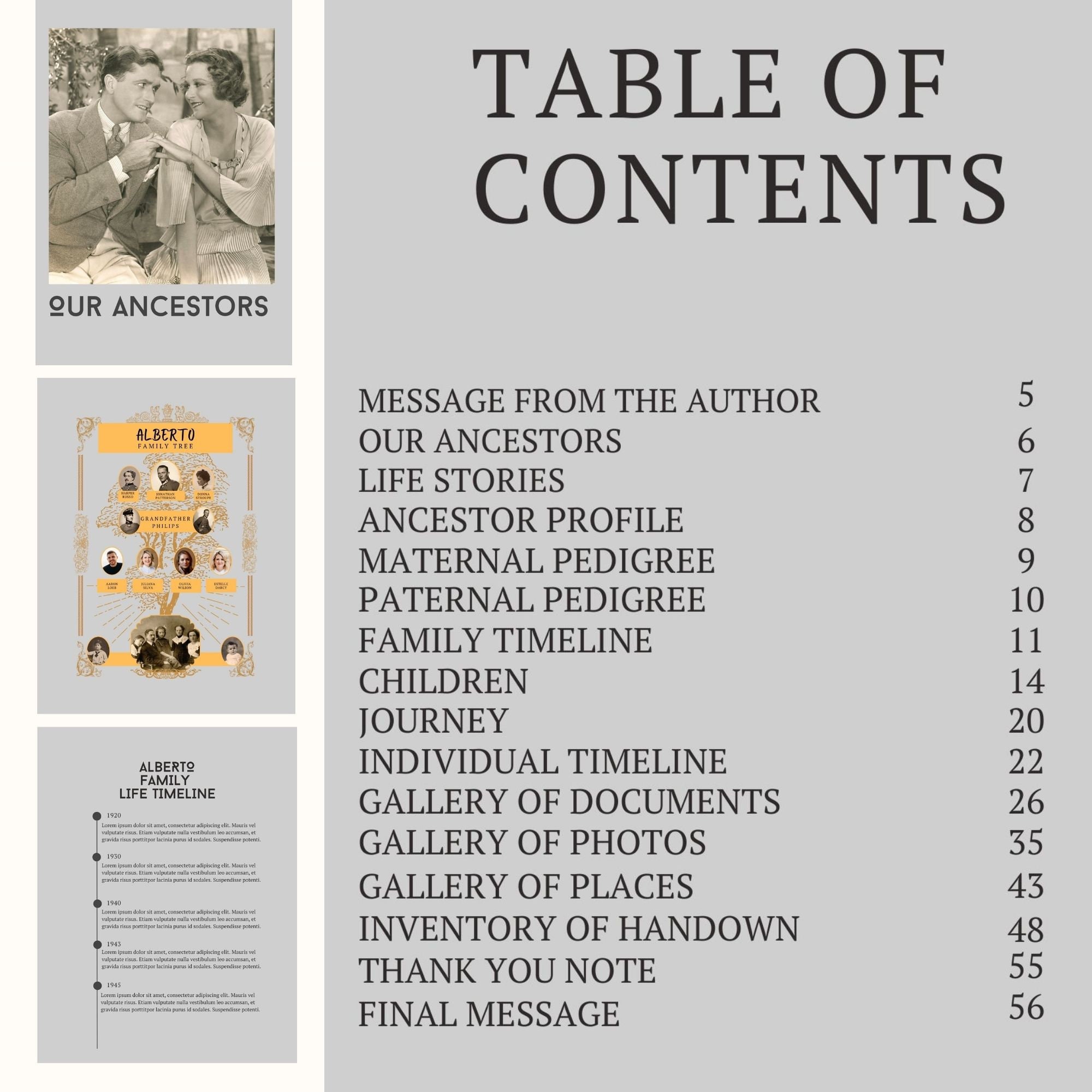 Family Ancestry Editable Book Template Family History Record Book ...