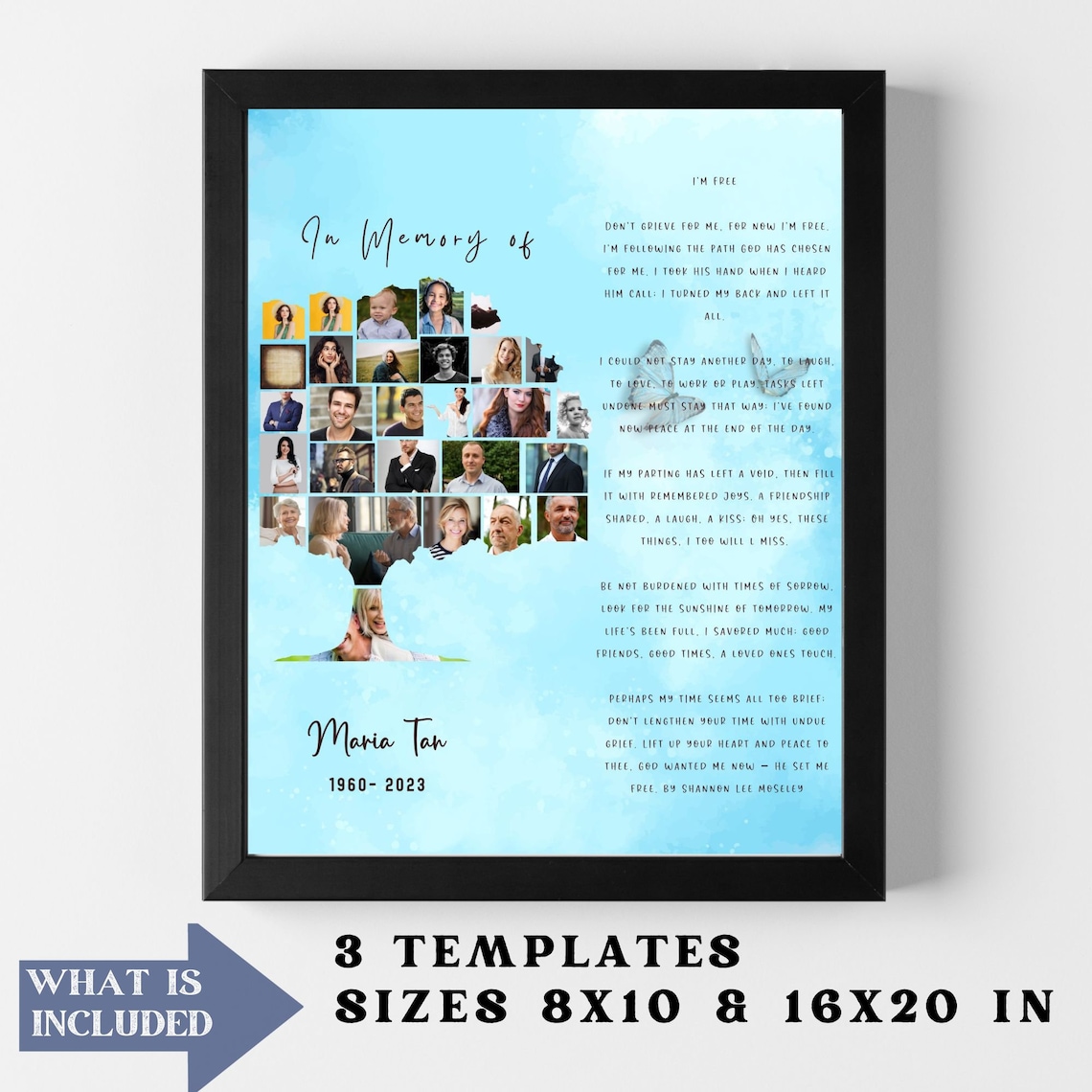 Editable Family Loss Memorial Gift Memorial Keepsake for Loss of Loved ...