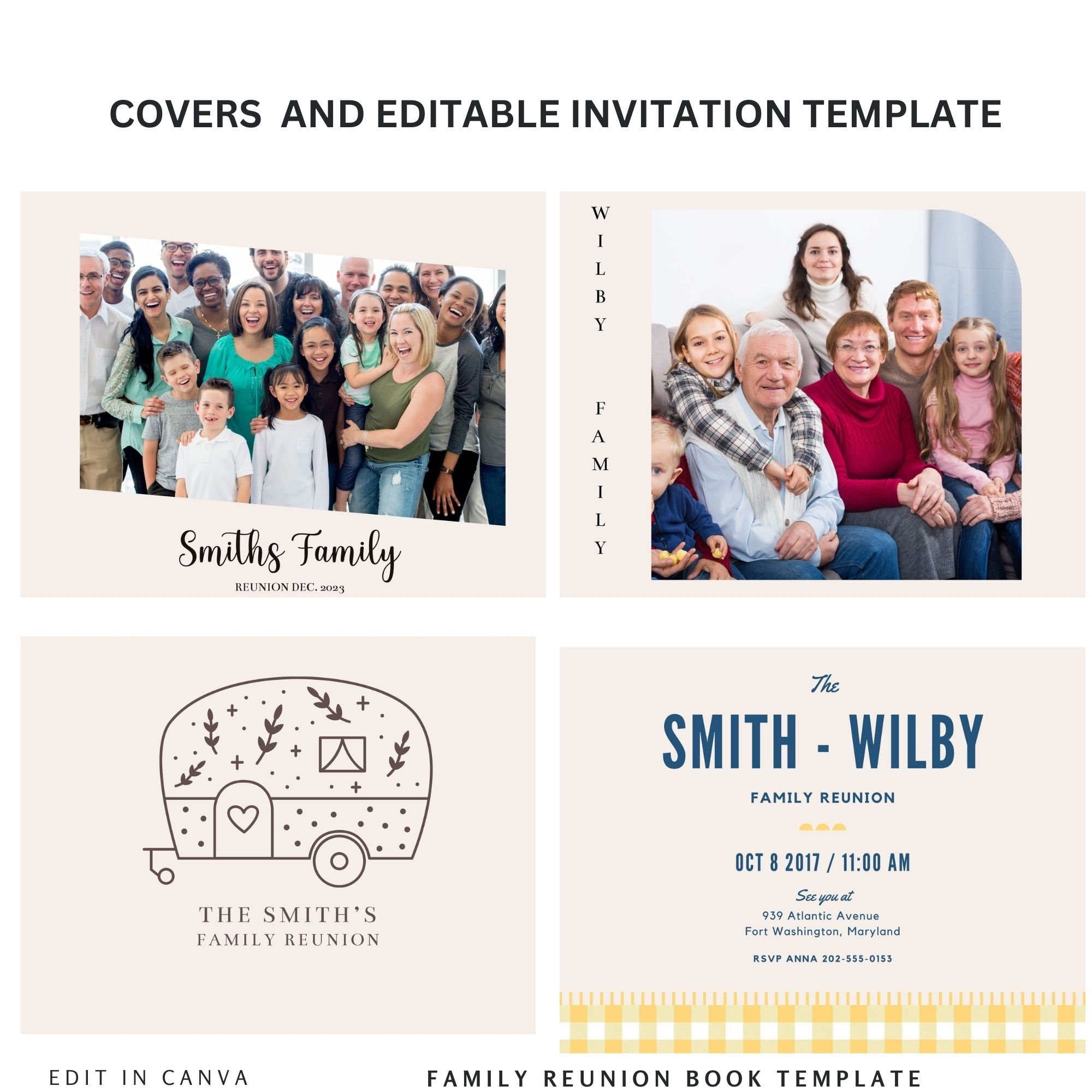 Editable Family Reunion Book Family Reunion Sign in Sheet Family ...