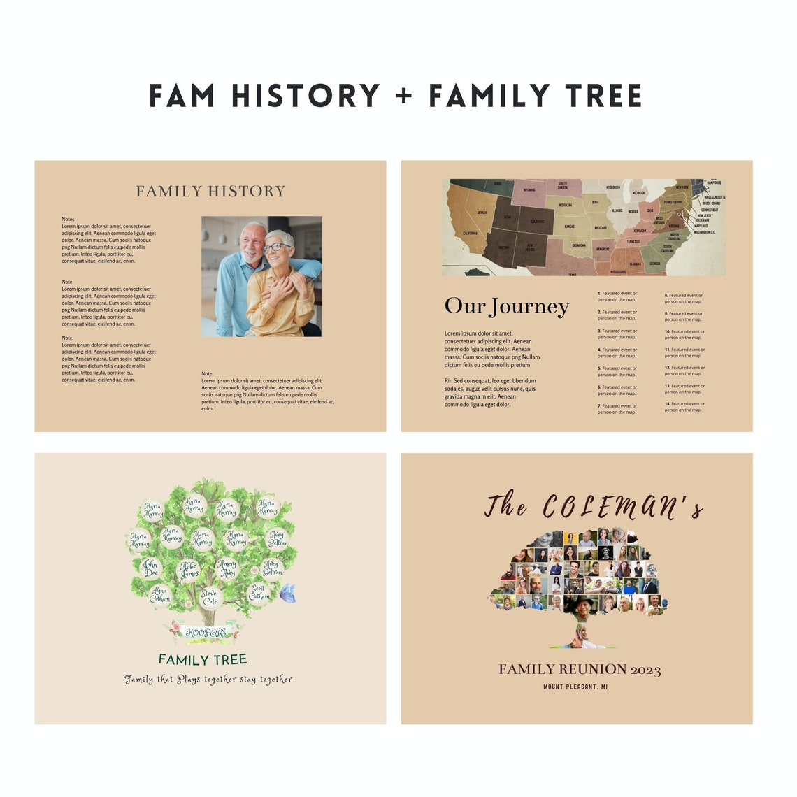 Family Reunion Booklet Template Family Reunion Memory Record Book ...