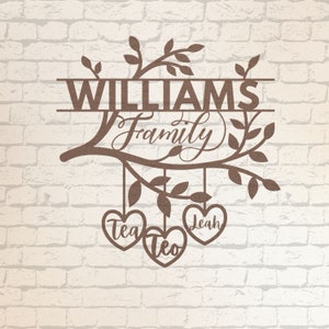 Custom Metal Family Tree Name Sign Wall Art Decor Gift for Housewarming ...