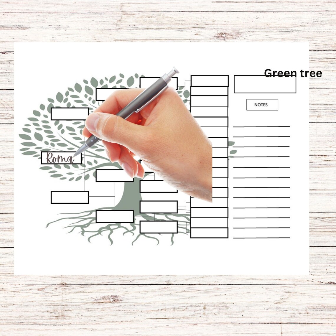 5 Generation PDF Family Tree Template, Printable Instant Download ...