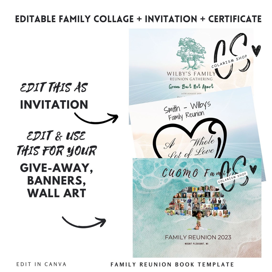 Family Reunion Booklet Template Canva Edit Family Reunion Program ...