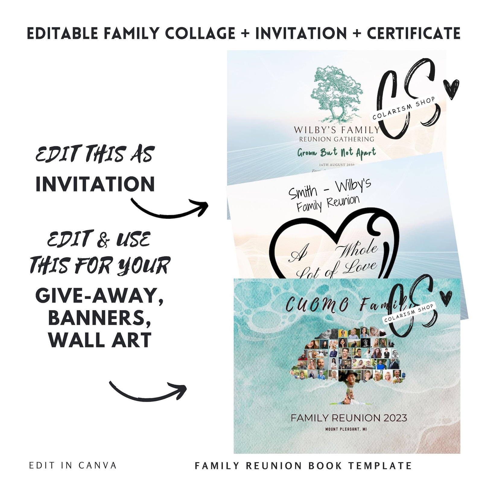 Family Reunion Booklet Template Canva Edit Family Reunion Program ...