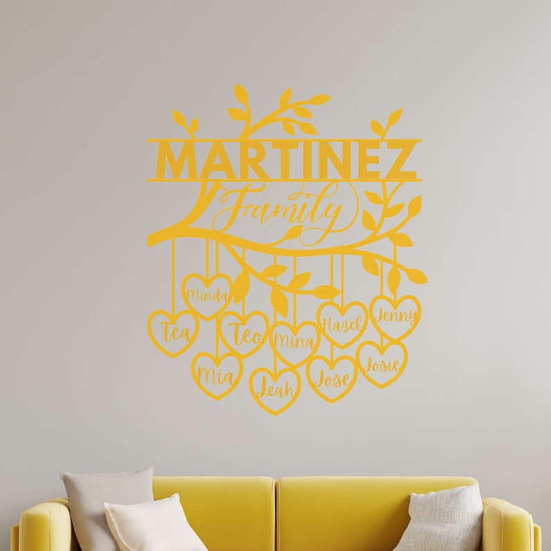 Custom Metal Family Tree Name Sign Wall Art Decor Gift for Housewarming ...