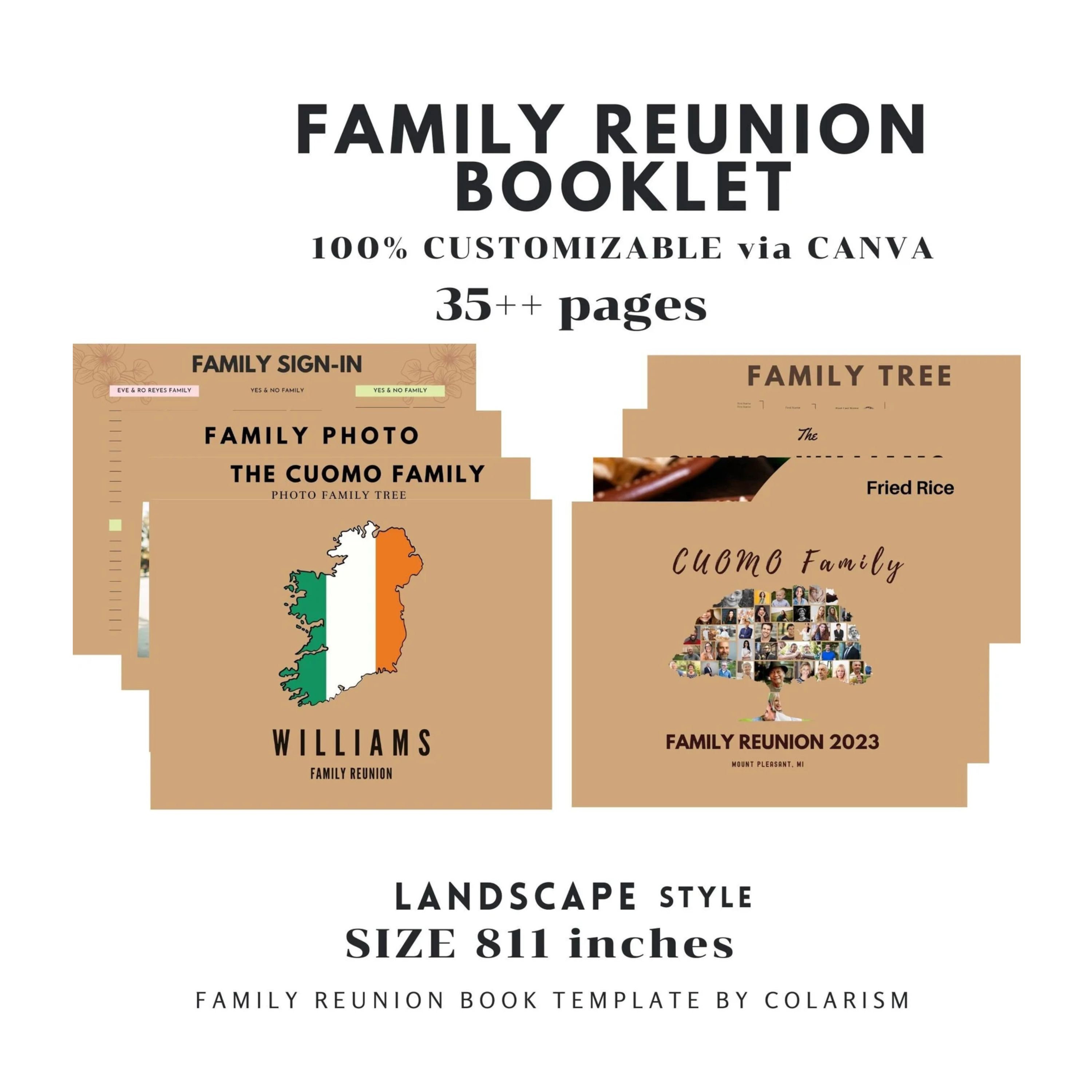Digital Family Reunion Booklet Canva Template Family Reunion Memories ...