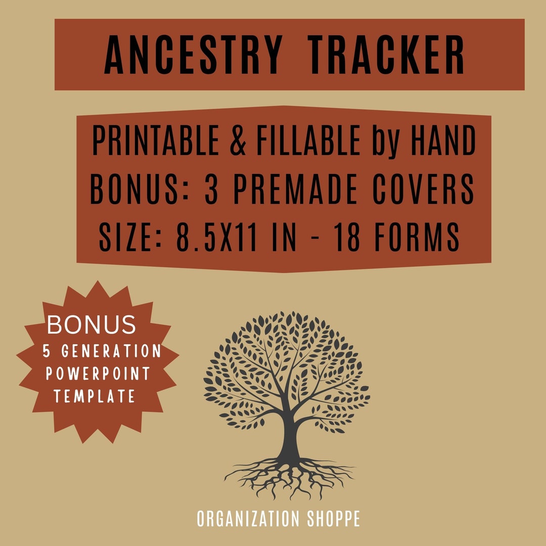 Ancestry Tracker Printable Genealogy Planner Insert Page - Etsy