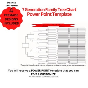 7 Generation Family Tree Powerpoint Template Family Custom Tree Family ...