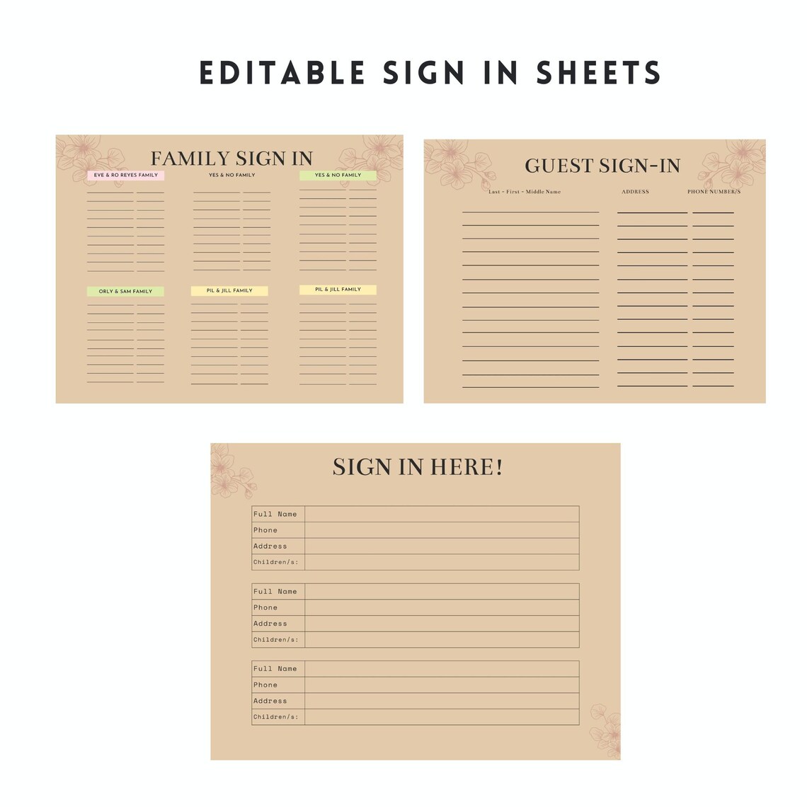 Family Reunion Booklet Template Family Reunion Memory Record Book ...