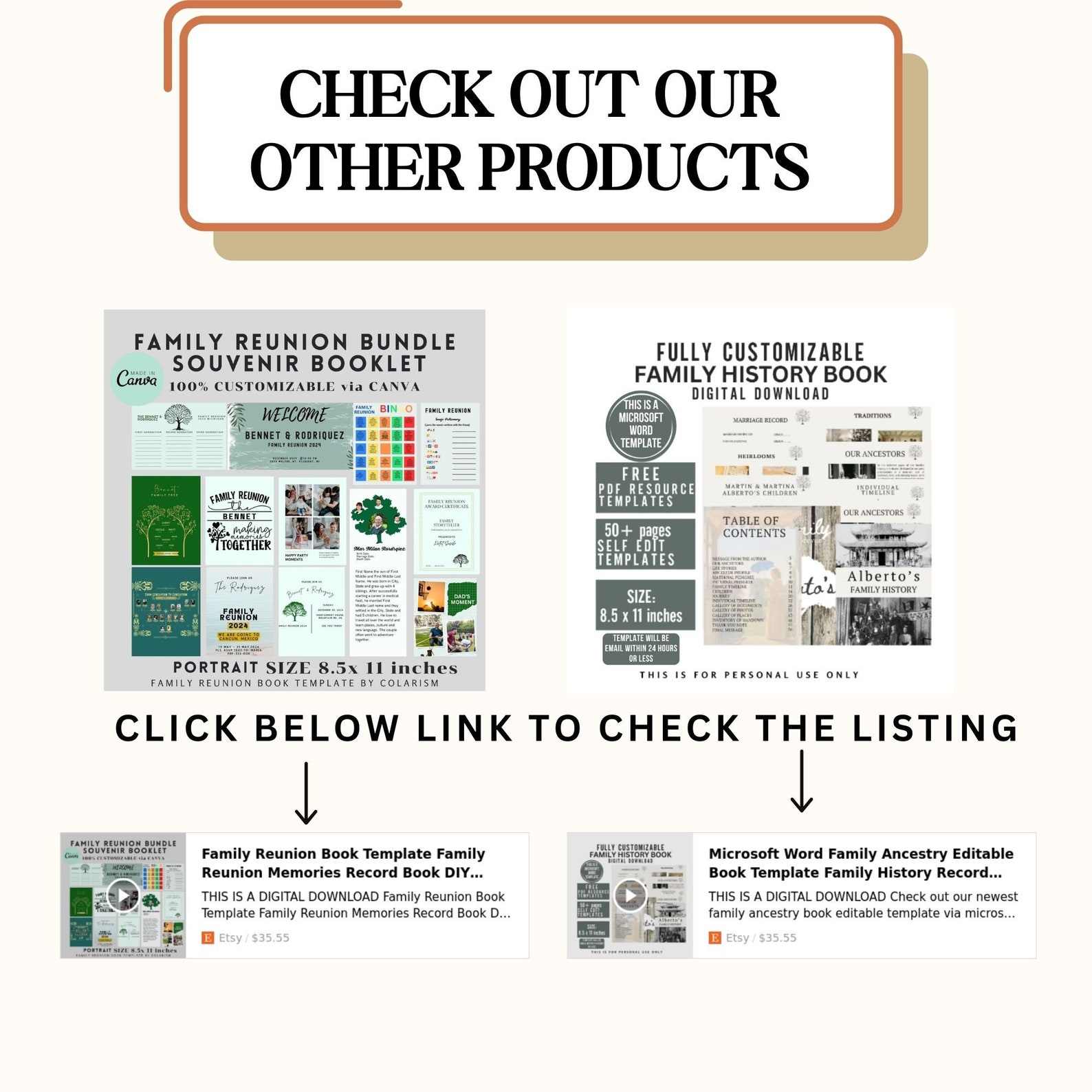 Family Ancestry Editable Book Template Family History Record Book ...