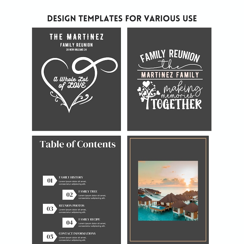 Family Reunion Booklet Template Family Reunion Memories Record Book DIY ...