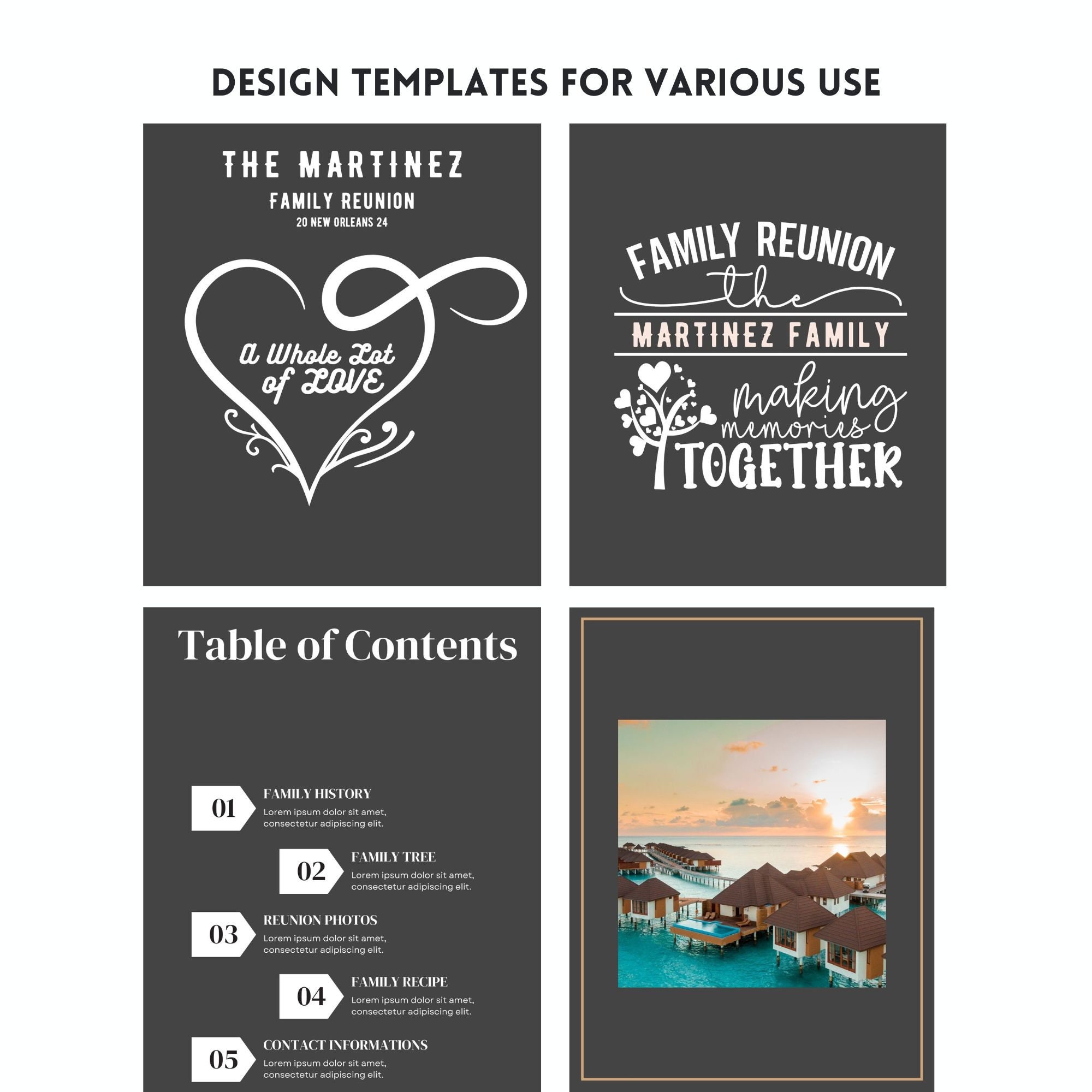 Family Reunion Booklet Template Family Reunion Memories Record Book DIY ...