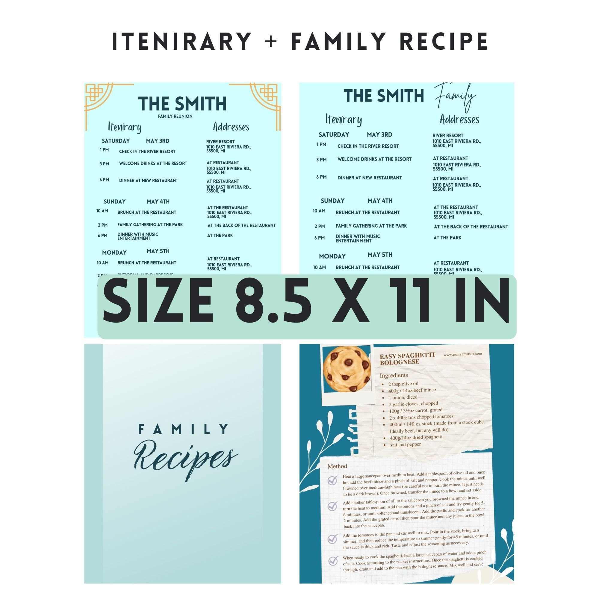DIY Family Reunion Booklet Template Family Reunion Memory Record Book ...