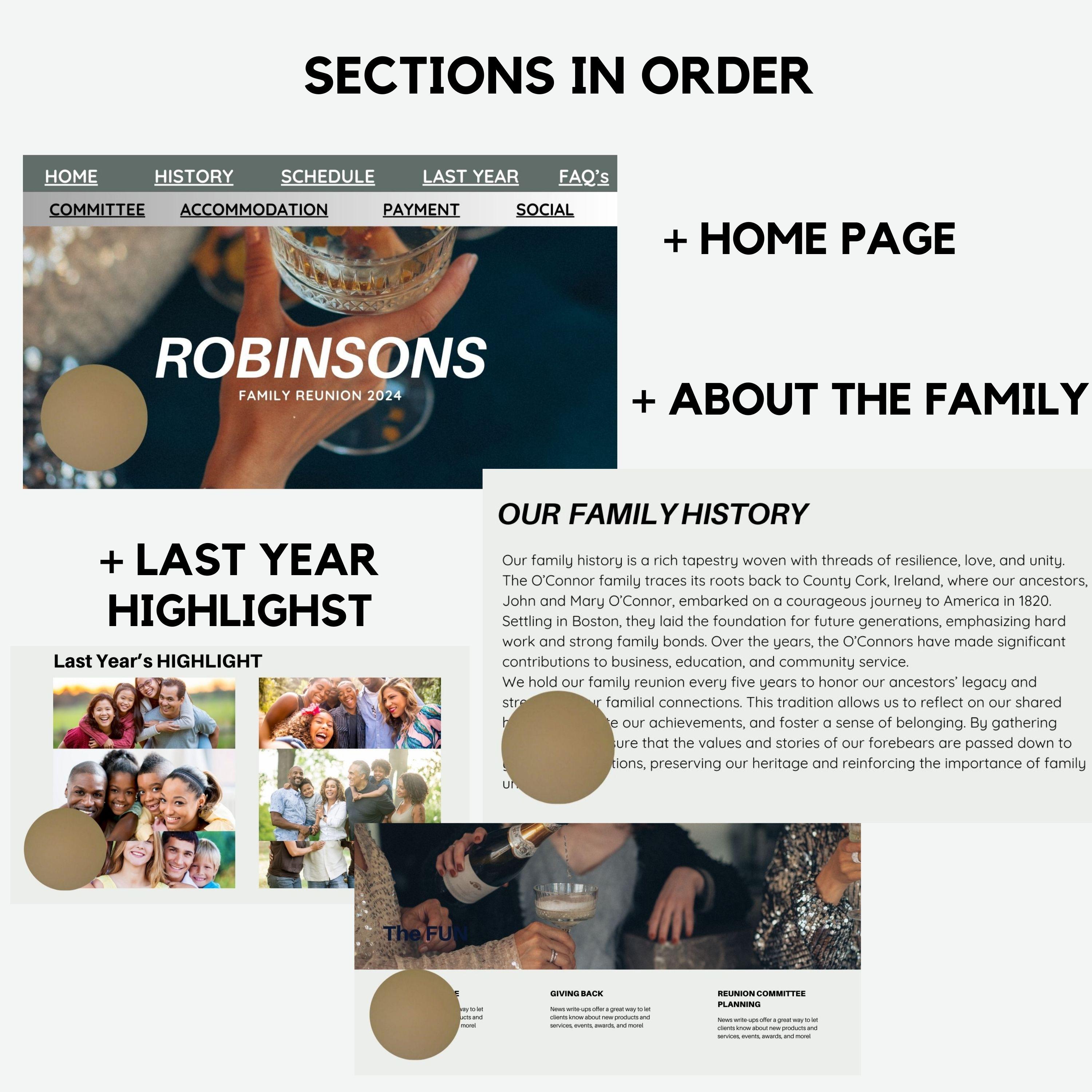 Family Reunion Landing Page Editable Website Template Family Reunion ...
