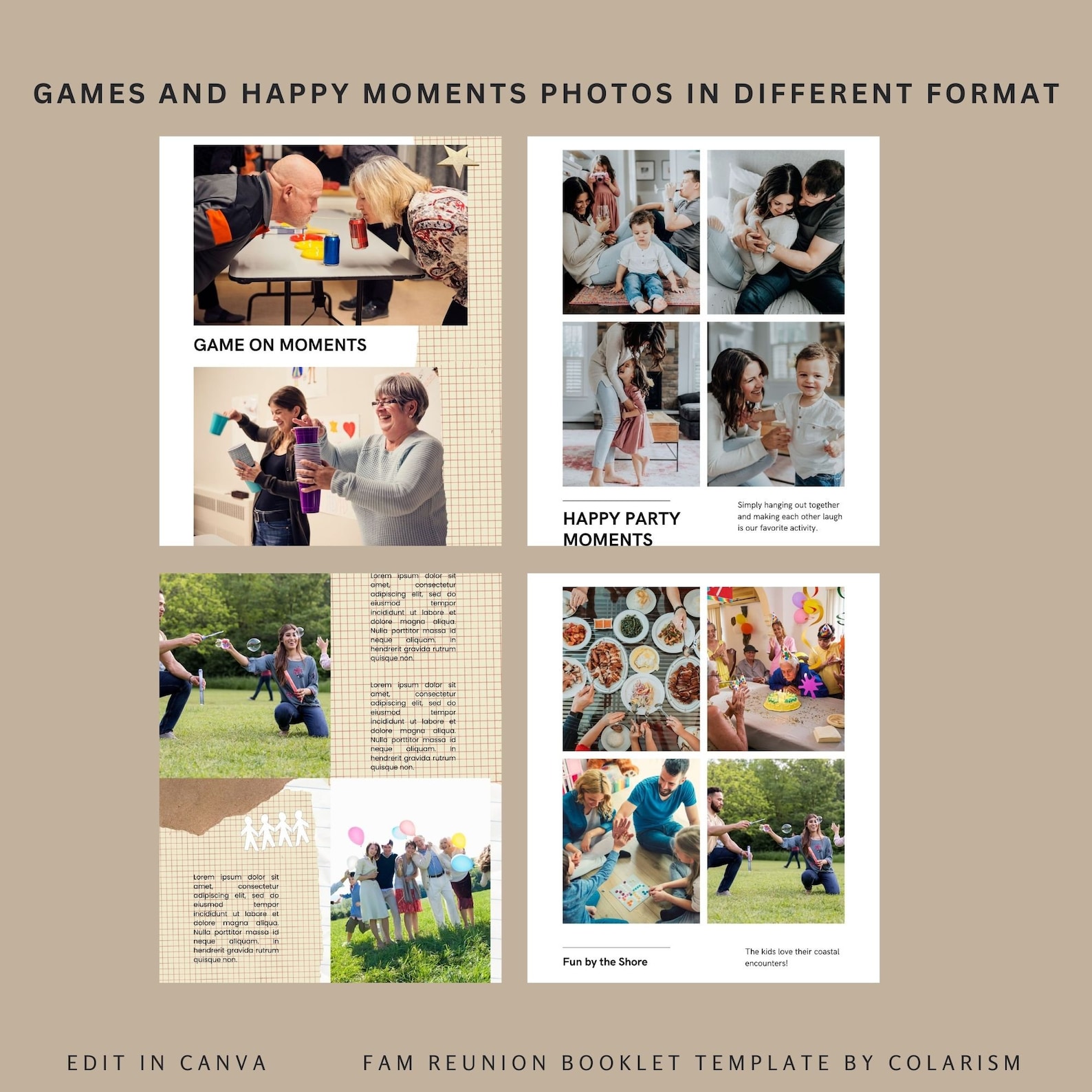 Family Reunion Booklet Template Canva Edit Family Reunion Program Reunion Record Book Family ...