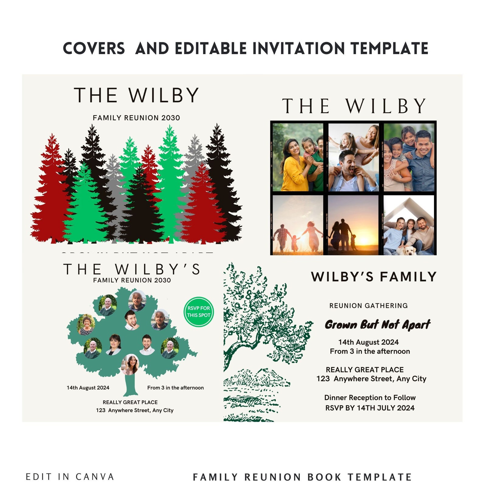 Family Reunion Booklet Template Family Reunion Memories Record Book DIY ...