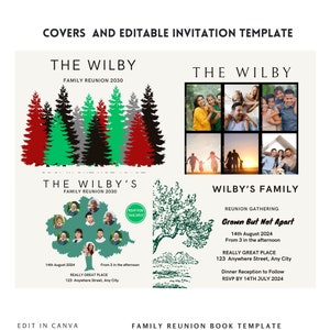 Family Reunion Booklet Template Family Reunion Memories Record Book DIY ...