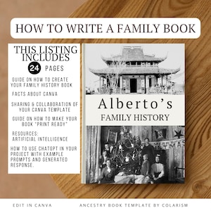 Family Ancestry Editable Book Template Family History Record Book ...